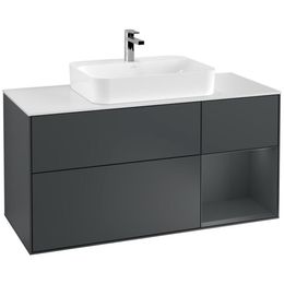 Villeroy & Boch Villeroy und Boch Finion Waschtischunterschrank G421HGHG 120cm, Abdeckplatte white matt, Emotion, Regal rechts Midnight Blue matt, Midnight Blue Matt Lacquer