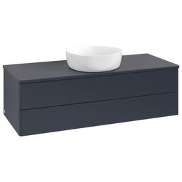 Villeroy & Boch Villeroy und Boch Antao Waschtisch-Unterschrank L21010HG mit Beleuchtung, 120x36x50cm, Waschbeckenplattenfarbe Lack, midnight blue matt lacquer