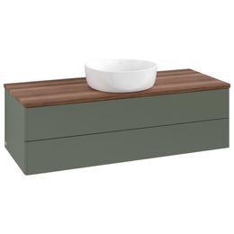 Villeroy & Boch Villeroy und Boch Antao Waschtisch-Unterschrank L21012HL 120x36x50cm, Waschbeckenplattenfarbe warm walnut, leaf green matt lacquer