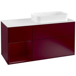 Villeroy & Boch Villeroy und Boch Finion Waschtischunterschrank G271HBHB 120cm, Abdeckplatte white matt, Emotion, Regal links Peony, Peony Matt