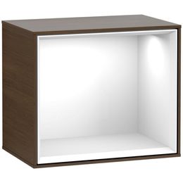 Villeroy & Boch Villeroy und Boch Finion Regalmodul F580GFGN 41,8x35,6x27cm, Regal Glossy White, Walnut veneer
