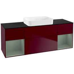 Villeroy & Boch Villeroy und Boch Finion Waschtischunterschrank G742GMHB 160x60,3x50,1cm, Regale Olive matt lacquer, Peony Matt