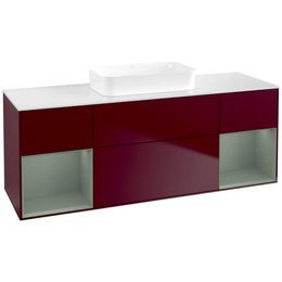 Villeroy & Boch Villeroy und Boch Finion Waschtischunterschrank F741GMHB 160x60,3x50,1cm, Regale Olive matt lacquer, Peony Matt
