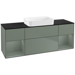 Villeroy & Boch Villeroy und Boch Finion Waschtischunterschrank G742GMGM 160x60,3x50,1cm, Regale Olive matt lacquer, Olive Matt Lacquer