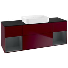 Villeroy & Boch Villeroy und Boch Finion Waschtischunterschrank G742HGHB 160x60,3x50,1cm, Regale Midnight matt lacquer, Peony Matt