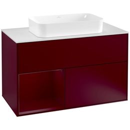 Villeroy & Boch Villeroy und Boch Finion Waschtischunterschrank F241HBHB 100x60,3cm, Abdeckplatte white matt, Regal links Peony, Peony Matt