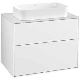 Villeroy & Boch Villeroy und Boch Finion Waschtischunterschrank F22100GF 80x60,3cm, Abdeckplatte white matt, Glossy white lacquer