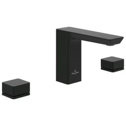 Villeroy & Boch Villeroy und Boch Subway 3.0 Dreiloch-Waschtischarmatur TVW112005000K5 fester Auslauf, ohne Ablaufgarnitur, matt black