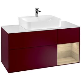 Villeroy & Boch Villeroy und Boch Finion Waschtischunterschrank F171PCHB 120cm, Abdeckplatte white matt, Regal rechts Oak Veneer, Peony Matt
