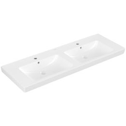 Villeroy & Boch Villeroy & Boch Waschtisch Subway 2.0 7175D0R1 130 x 47 cm, weiss, Ceramicplus, mit 2 Hahnl&ouml;cher