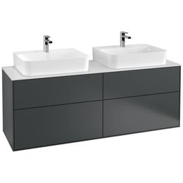 Villeroy & Boch Villeroy und Boch Finion Waschtischunterschrank F18100HG 160x60,3cm, Abdeckplatte white matt, Midnight Blue Matt Lacquer