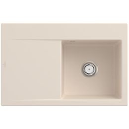 Villeroy & Boch Villeroy und Boch Subway Style 45 Einbausp&uuml;le 334701FU rechts, mit Ablaufgarnitur, Handbet&auml;tigung, ivory CeramicPlus, 78 x 51 cm