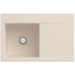 Villeroy & Boch Villeroy und Boch Subway Style 45 Flat Einbausp&uuml;le 334801FU links, mit Ablaufgarnitur, Handbet&auml;tigung, ivory CeramicPlus, 78 x 51 cm