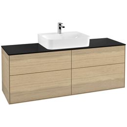 Villeroy & Boch Villeroy und Boch Finion Waschtischunterschrank G19200PC 160x60,3cm, Emotion, Abdeckplatte black matt, Oak Veneer