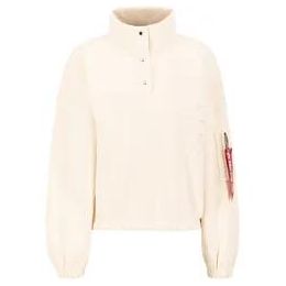 Sweater Alpha Industries "EMB HC OS Sweater Women", Damen, Gr. L, wei&szlig; (jet stream wei&szlig;), Obermaterial: 80% Baumwolle, 20% Polyester, oversize, Sweatshirts Sweater
