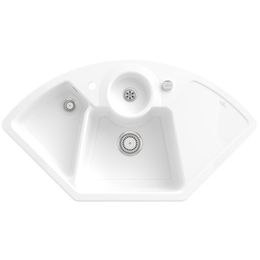 Villeroy & Boch Villeroy und Boch Solo Eck Ecksp&uuml;le 670802R1 Ablaufgarnitur, Exzenterbet&auml;tigung, Resteschale, wei&szlig;
