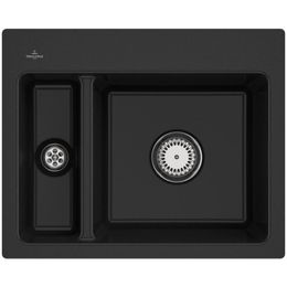 Villeroy & Boch Villeroy und Boch Subway Fl&auml;chenb&uuml;ndige Sp&uuml;le 67801FJ0 mit Ablaufgarnitur und Handbet&auml;tigung, Chromit