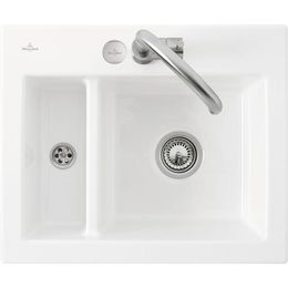 Villeroy & Boch Villeroy und Boch Subway Fl&auml;chenb&uuml;ndige Sp&uuml;le 67802FR1 mit Ablaufgarnitur und Exzenterbet&auml;tigung, wei&szlig;