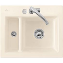 Villeroy & Boch Villeroy und Boch Subway Fl&auml;chenb&uuml;ndige Sp&uuml;le 67802FFU mit Ablaufgarnitur und Exzenterbet&auml;tigung, Ivory