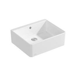 Villeroy & Boch Villeroy und Boch Sp&uuml;lstein Einzelbecken 636002RW Ablaufgarnitur mit Exzenterbet&auml;tigung, Stone White