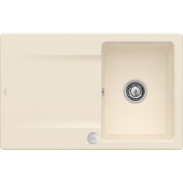 Villeroy & Boch Villeroy und Boch Fl&auml;chenb&uuml;ndige Sp&uuml;le 33342FFU mit Ablaufgarnitur und Exzenterbet&auml;tigung, Ivory