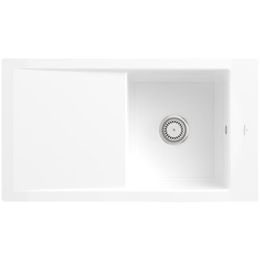 Villeroy & Boch Villeroy und Boch Timeline 50 Flat Fl&auml;chenb&uuml;ndige Sp&uuml;le 33071FR1 mit Ablaufgarnitur und Handbet&auml;tigung, wei&szlig;