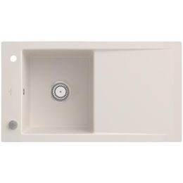 Villeroy & Boch Villeroy und Boch Timeline 50 Flat Fl&auml;chenb&uuml;ndige Sp&uuml;le 33072FKR mit Ablaufgarnitur und Exzenterbet&auml;tigung, Crema