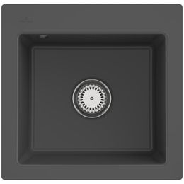 Villeroy & Boch Villeroy und Boch Subway Fl&auml;chenb&uuml;ndige Sp&uuml;le 33151Fi4 mit Ablaufgarnitur und Handbet&auml;tigung, Graphit