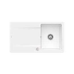 Villeroy & Boch Villeroy und Boch Fl&auml;chenb&uuml;ndige Sp&uuml;le 33352FKG mit Ablaufgarnitur und Exzenterbet&auml;tigung, Snow White