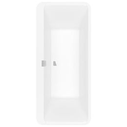 Villeroy & Boch Villeroy und Boch Squaro Edge 12 Rechteck-Badewanne UBQ180SQE7PDVRW 180x80cm, Ablauf mittig, freistehend, mit Sch&uuml;rze, stone white