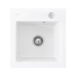 Villeroy & Boch Villeroy und Boch Subway Fl&auml;chenb&uuml;ndige Sp&uuml;le 67812FKG mit Ablaufgarnitur und Exzenterbet&auml;tigung, Snow White