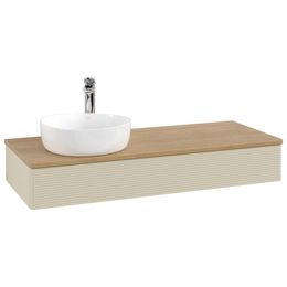 Villeroy & Boch Villeroy und Boch Antao Waschtisch-Unterschrank K11151HJ 120x19x50cm, Hahnloch, Waschbeckenplattenfarbe honey oak, silk grey matt lacquer