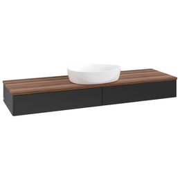 Villeroy & Boch Villeroy und Boch Antao Waschtisch-Unterschrank K14012PD 160x19x50cm, Waschbeckenplattenfarbe warm walnut, black matt lacquer