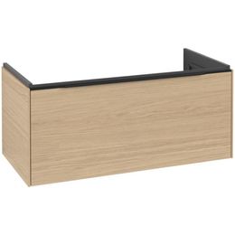 Villeroy & Boch Villeroy und Boch Subway 3.0 Waschtisch-Unterschrank C569L1VJ 97,3x42,9x47,8cm, mit LED/Griff Volcano black, nordic oak