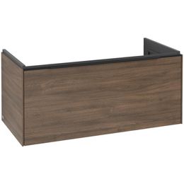 Villeroy & Boch Villeroy und Boch Subway 3.0 Waschtisch-Unterschrank C569L1VH 97,3x42,9x47,8cm, mit LED/Griff Volcano black, arizona oak