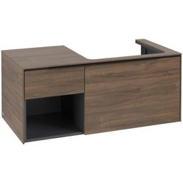 Villeroy & Boch Villeroy und Boch Subway 3.0 Waschtisch-Unterschrank C571L1VH 100,1x42,25x51,6cm, mit LED/Griff Volcano black, arizona oak