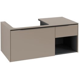 Villeroy & Boch Villeroy und Boch Subway 3.0 Waschtisch-Unterschrank C57201VM 100,1x42,25x51,6cm, ohne LED/Griff Volcano black, taupe