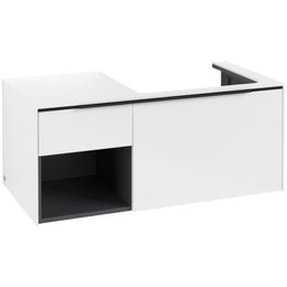 Villeroy & Boch Villeroy und Boch Subway 3.0 Waschtisch-Unterschrank C571L1VE 100,1x42,25x51,6cm, mit LED/Griff Volcano black, brilliant white