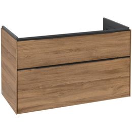 Villeroy & Boch Villeroy und Boch Subway 3.0 Waschtisch-Unterschrank C57001RH 97,3x57,6x47,8cm, ohne LED/Griff Volcano black, kansas oak