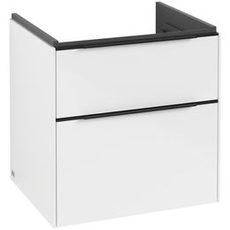 Villeroy & Boch Villeroy und Boch Subway 3.0 Waschtisch-Unterschrank C578L1VE 57,2x57,6x47,8cm, mit LED/Griff Volcano black, brilliant white