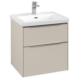 Villeroy & Boch Villeroy und Boch Subway 3.0 Waschtisch-Unterschrank C57800VN 57,2x57,6x47,8cm, ohne LED/Griff Aluminium gl&auml;nzend, cashmere grey