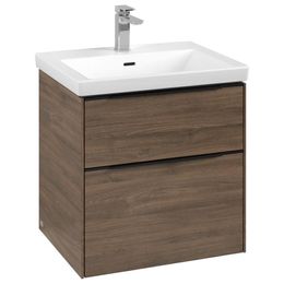 Villeroy & Boch Villeroy und Boch Subway 3.0 Waschtisch-Unterschrank C578L1VH 57,2x57,6x47,8cm, mit LED/Griff Volcano black, arizona oak