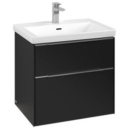 Villeroy & Boch Villeroy und Boch Subway 3.0 Waschtisch-Unterschrank C576L0VL 62,2x57,6x47,8cm, mit LED/Griff Aluminium gl&auml;nzend, volcano black
