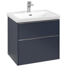 Villeroy & Boch Villeroy und Boch Subway 3.0 Waschtisch-Unterschrank C576L0VQ 62,2x57,6x47,8cm, mit LED/Griff Aluminium gl&auml;nzend, marine blue
