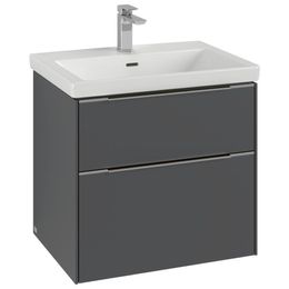 Villeroy & Boch Villeroy und Boch Subway 3.0 Waschtisch-Unterschrank C57602VR 62,2x57,6x47,8cm, ohne LED/Griff monochrom, graphite
