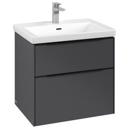Villeroy & Boch Villeroy und Boch Subway 3.0 Waschtisch-Unterschrank C57601VR 62,2x57,6x47,8cm, ohne LED/Griff Volcano black, graphite