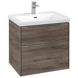 Villeroy & Boch Villeroy und Boch Subway 3.0 Waschtisch-Unterschrank C576L0RK 62,2x57,6x47,8cm, mit LED/Griff Aluminium gl&auml;nzend, stone oak