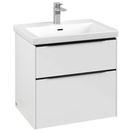 Villeroy & Boch Villeroy und Boch Subway 3.0 Waschtisch-Unterschrank C576L1VE 62,2x57,6x47,8cm, mit LED/Griff Volcano black, brilliant white