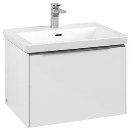 Villeroy & Boch Villeroy und Boch Subway 3.0 Waschtisch-Unterschrank C575L0VE 62,2x42,9x47,8cm, mit LED/Griff Aluminium gl&auml;nzend, brilliant white