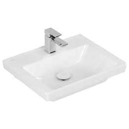 Villeroy & Boch Villeroy und Boch Subway 3.0 Handwaschbecken 437051R1 50x40cm, mit Hahnloch/ohne &Uuml;berlauf, wei&szlig; C-plus